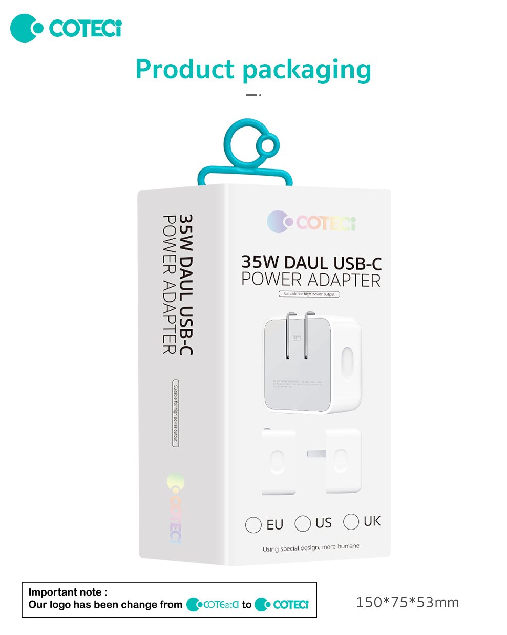 Coteci 35W Dual USB-C Port Power Adapter - Victory Store