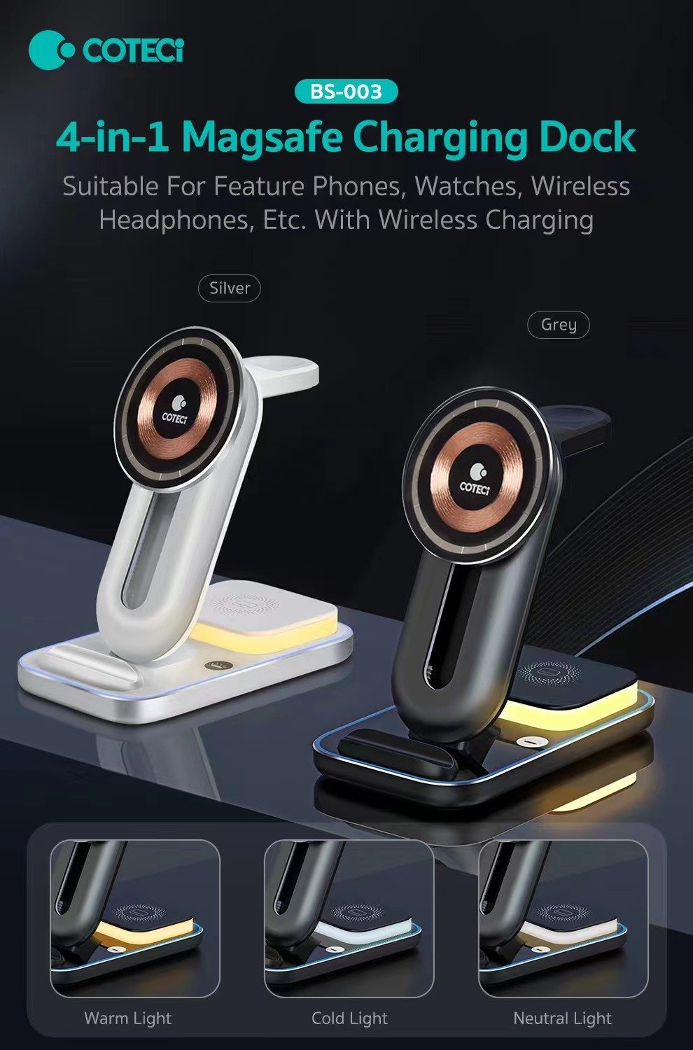 Coteci 4-in-1 Magsafe Charging Dock Stand - Victory Store