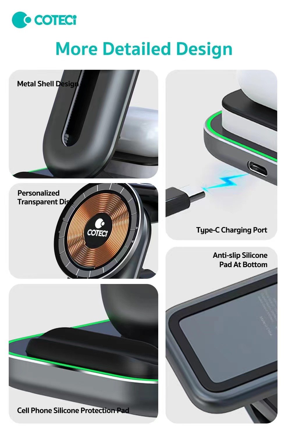 Coteci 4-in-1 Magsafe Charging Dock Stand - Victory Store