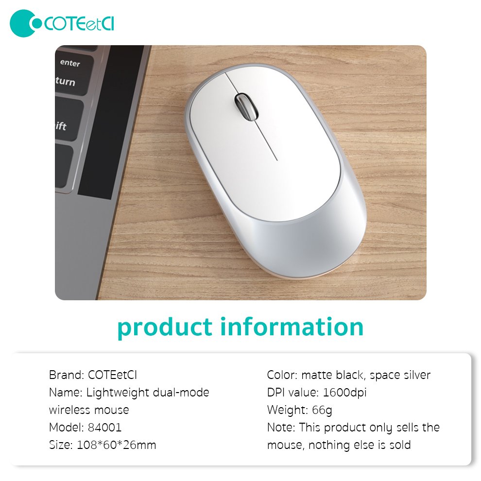 Coteci 84001-TS Universal Bluetooth+Wireless Mouse - Victory Store