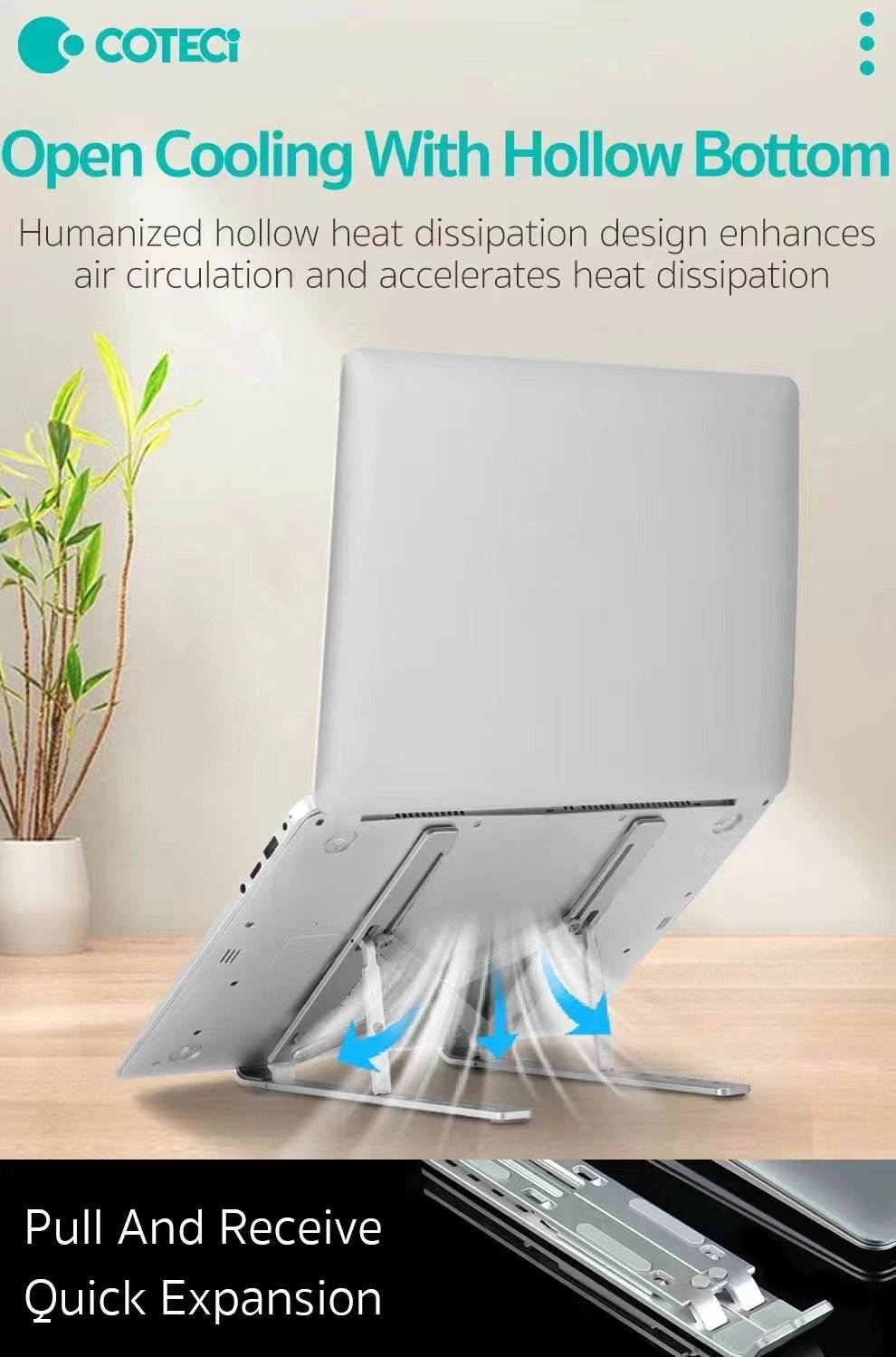 Coteci SD58 Aluminum Alloy Universal Portable Foldable Laptop Stand ...