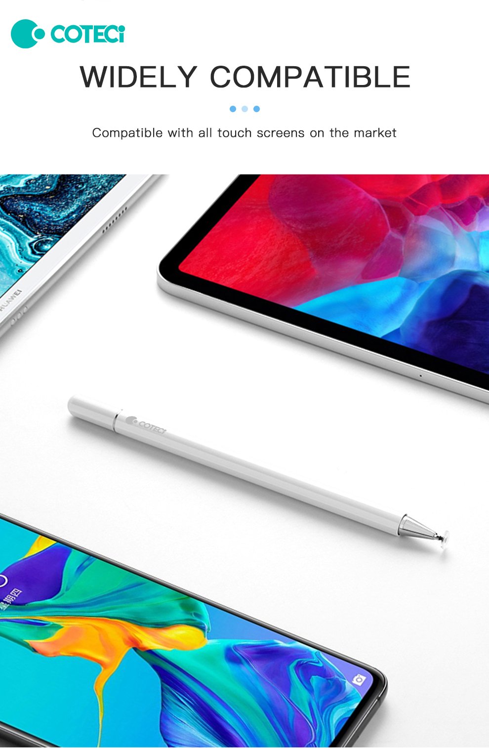 Coteci Universal Passive Capacitive Stylus Pen Compatible with All ...