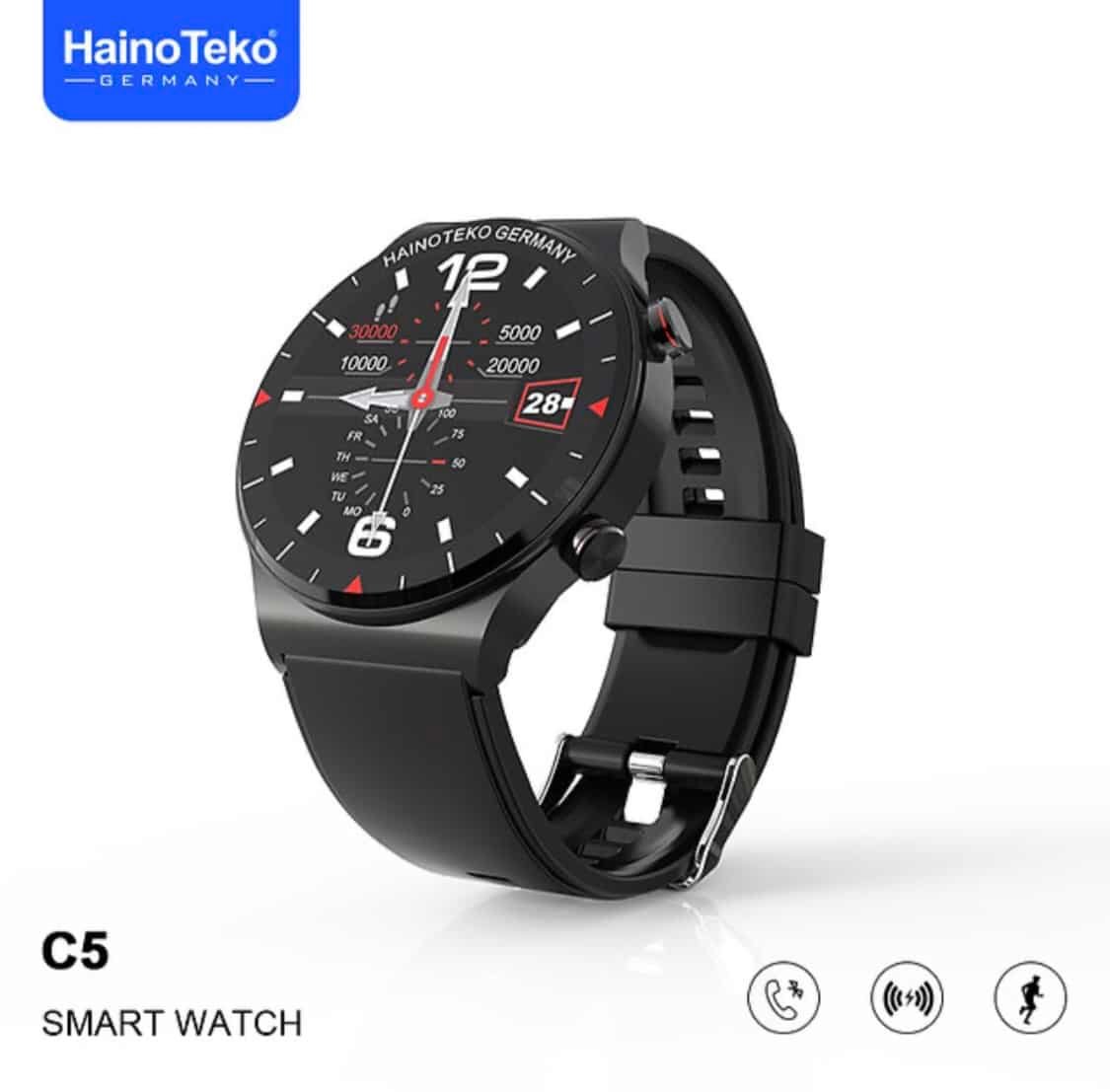 Haino Teko C5 Bluetooth Calling Smart Watch Black - Victory Store