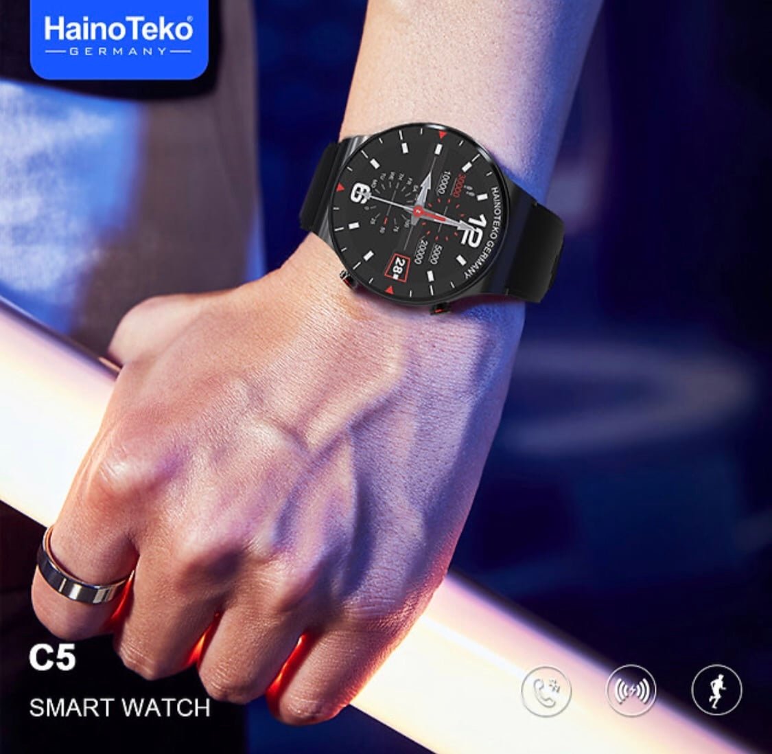 Haino Teko C5 Bluetooth Calling Smart Watch Black - Victory Store
