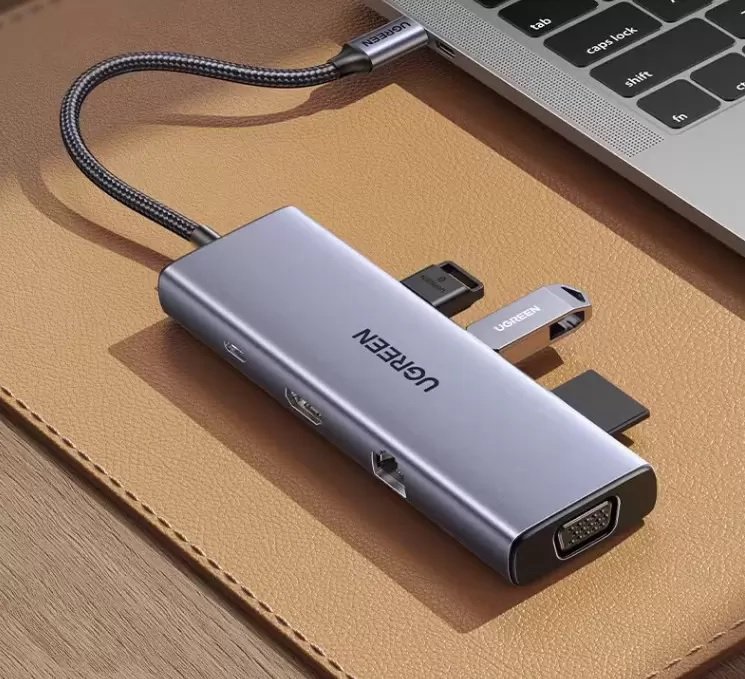 UGREEN 15600 USB-C Docking Station 9-in-1 - 4K HDMI, VGA & Multi-Port Hub