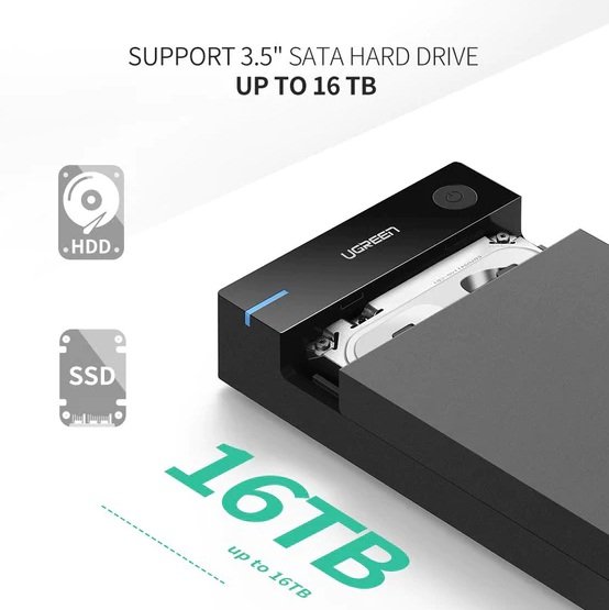 UGREEN 50422 3.5" USB 3.0 To SATA Case External Hard Drive Enclosure - Victory Store