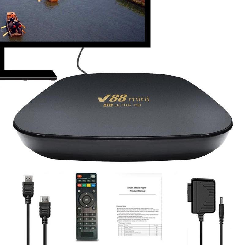 V-Tech V88 Mini Smart TV Box 2.4G WIFI 4K Set Top Box Android 12 ...