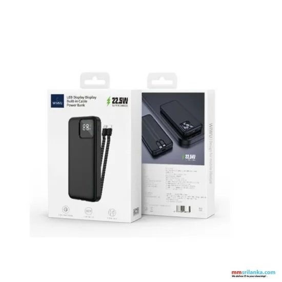 WIWU JC-18 10000mAh 22.5W LED Digital Display Power Bank with Built-in ...