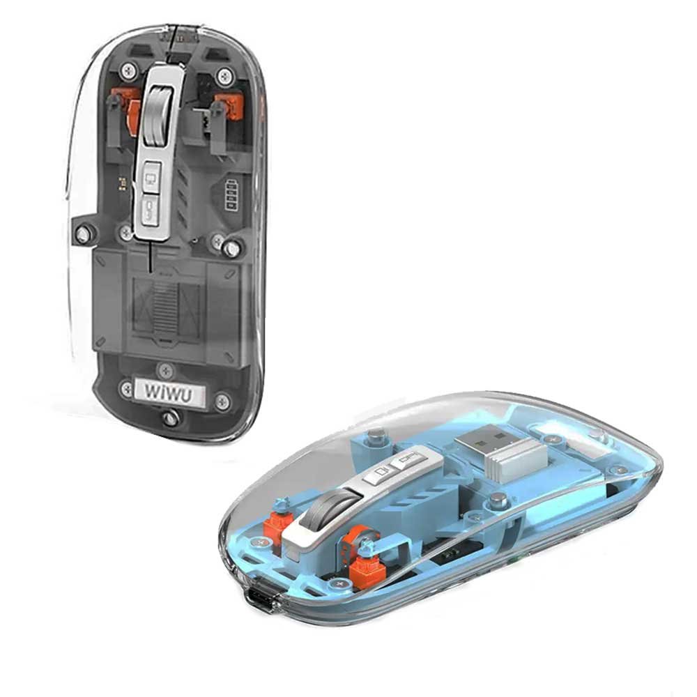Wiwu WM105 Crystal RGB LED Backlit Transparent Design Mouse - Victory Store