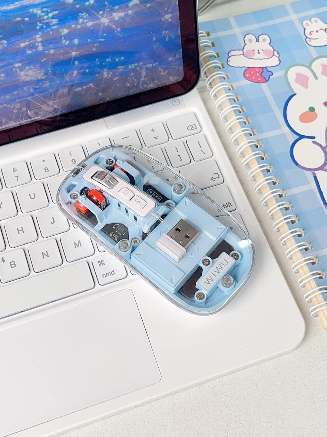Wiwu WM105 Crystal RGB LED Backlit Transparent Design Mouse - Victory Store