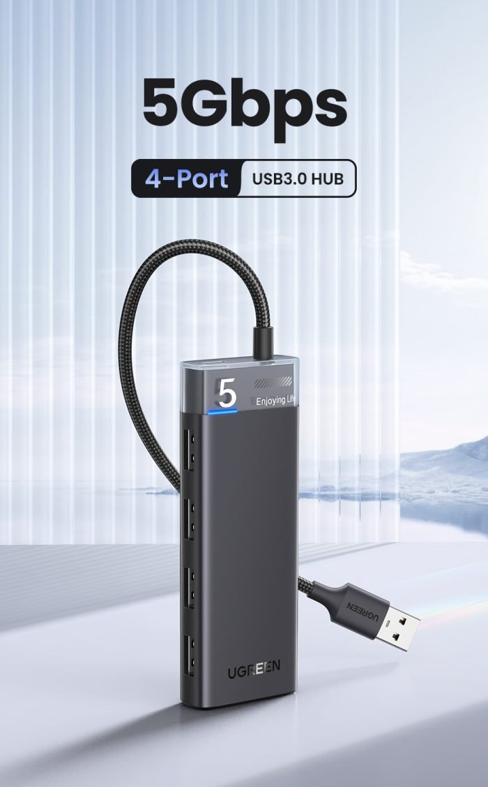 UGREEN 15548 4-Port USB 3.0 HUB 5Gbps High Speed Data Transmission with ...
